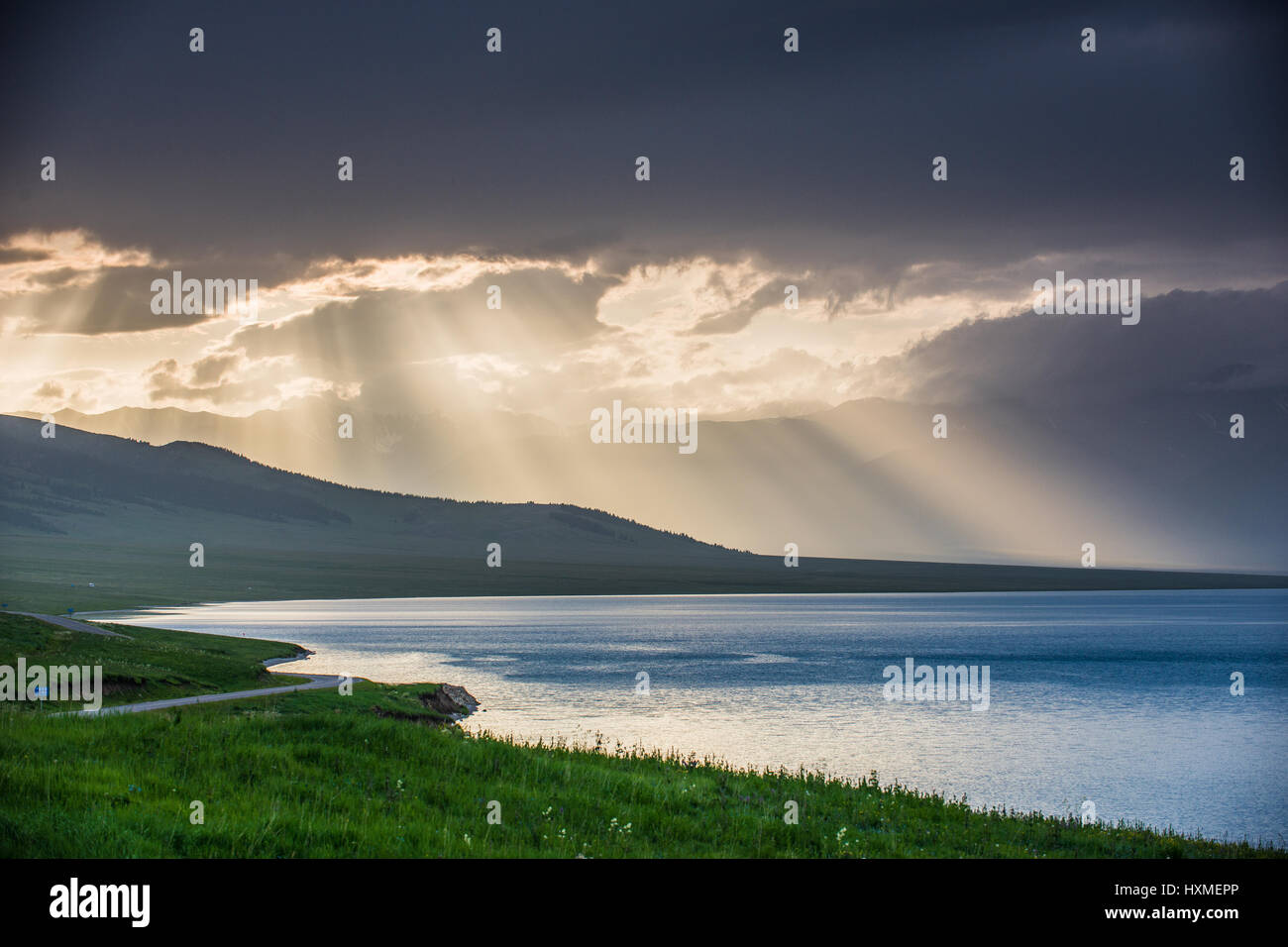 Sailimu Lake scenery,Sinkiang,China Stock Photo - Alamy