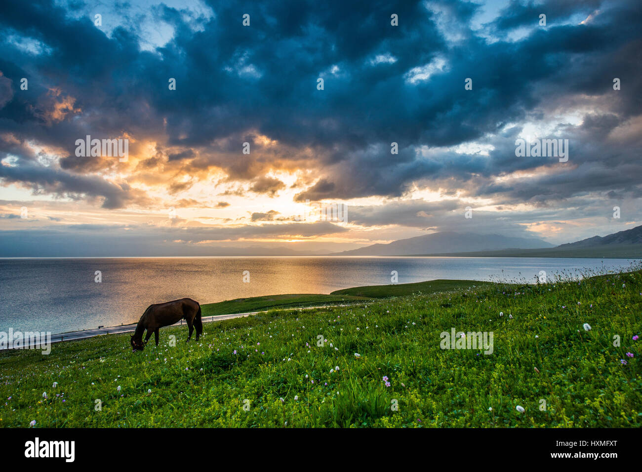 Sailimu Lake scenery,Sinkiang,China Stock Photo - Alamy