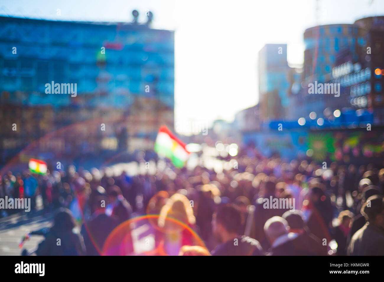 Blurred crowd of people on street, unrecognizable crowded population as ...