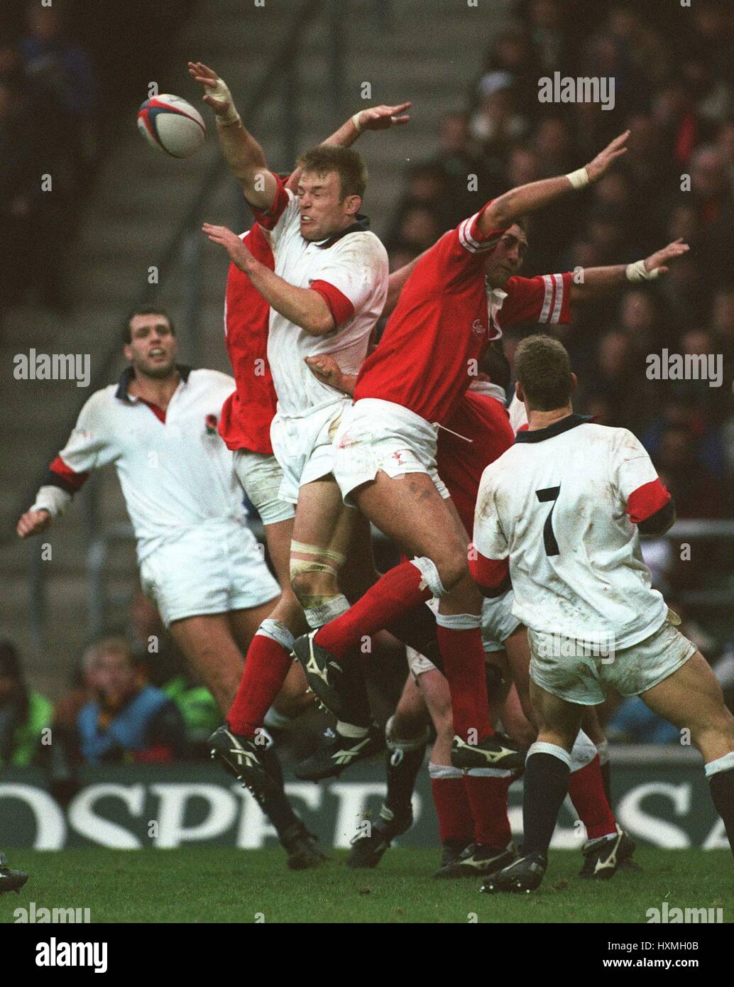 TIM RODBER & EMYR LEWIS ENGLAND V WALES FIVE NATIONS 20 February 1996 ...