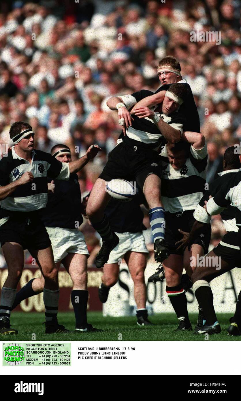 PADDY JOHNS & DODDY WEIR BARBARIANS V SCOTLAND RU 17 August 1996 Stock ...