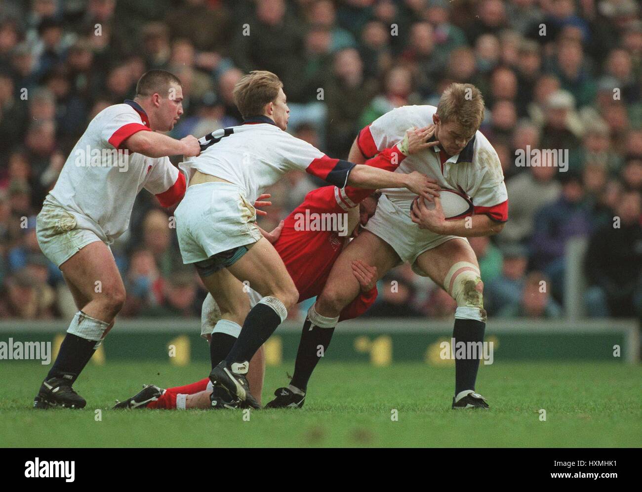 TIM RODBER USES HIS STRENGTH ENGLAND V WALES FIVE NATIONS 05 February ...