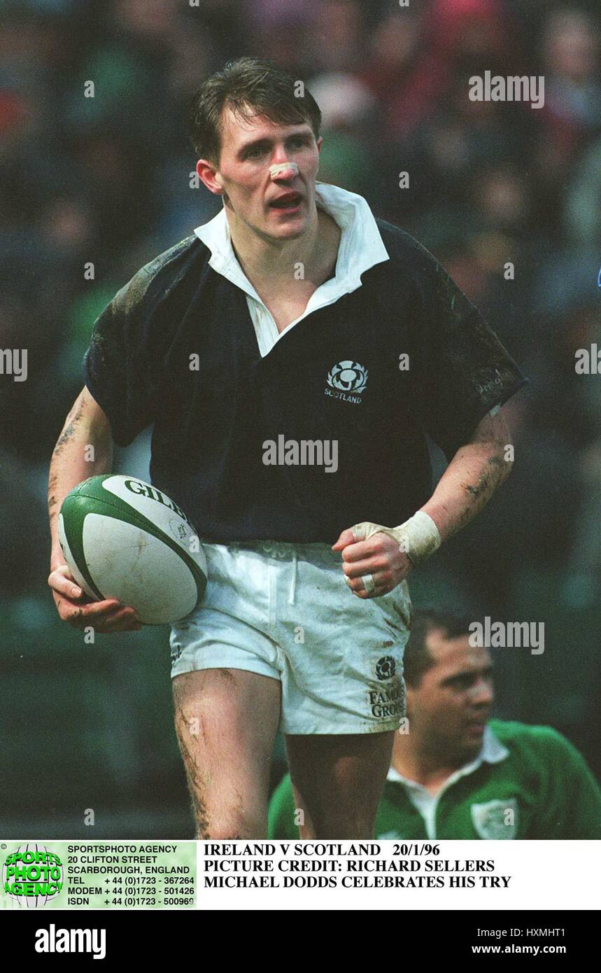 MICHAEL DODS CELEBRATES AFTER SCORING HIS TRY FOR SCOTLAND 20 January ...