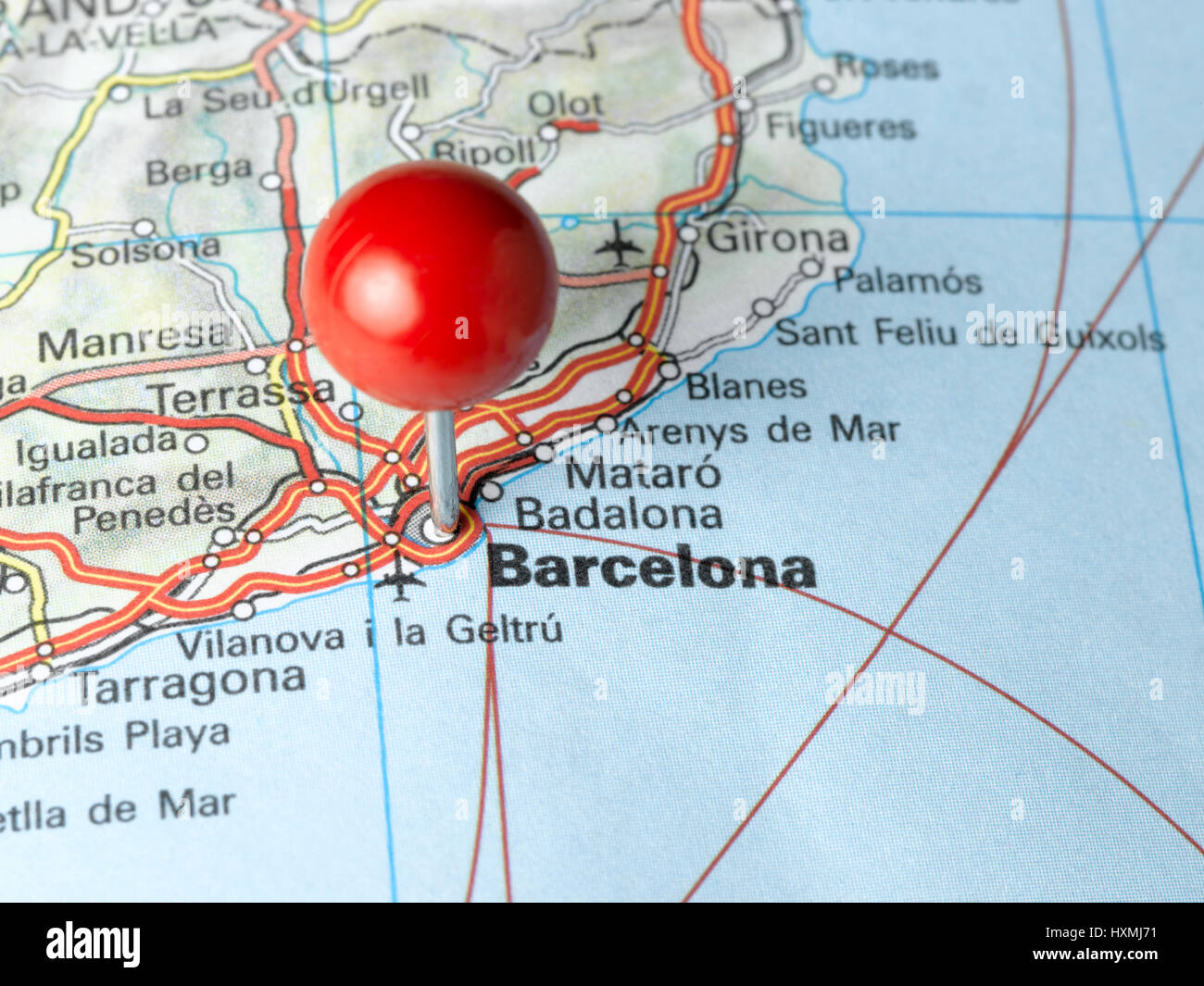 Map city barcelona map pin hi-res stock photography and images - Alamy