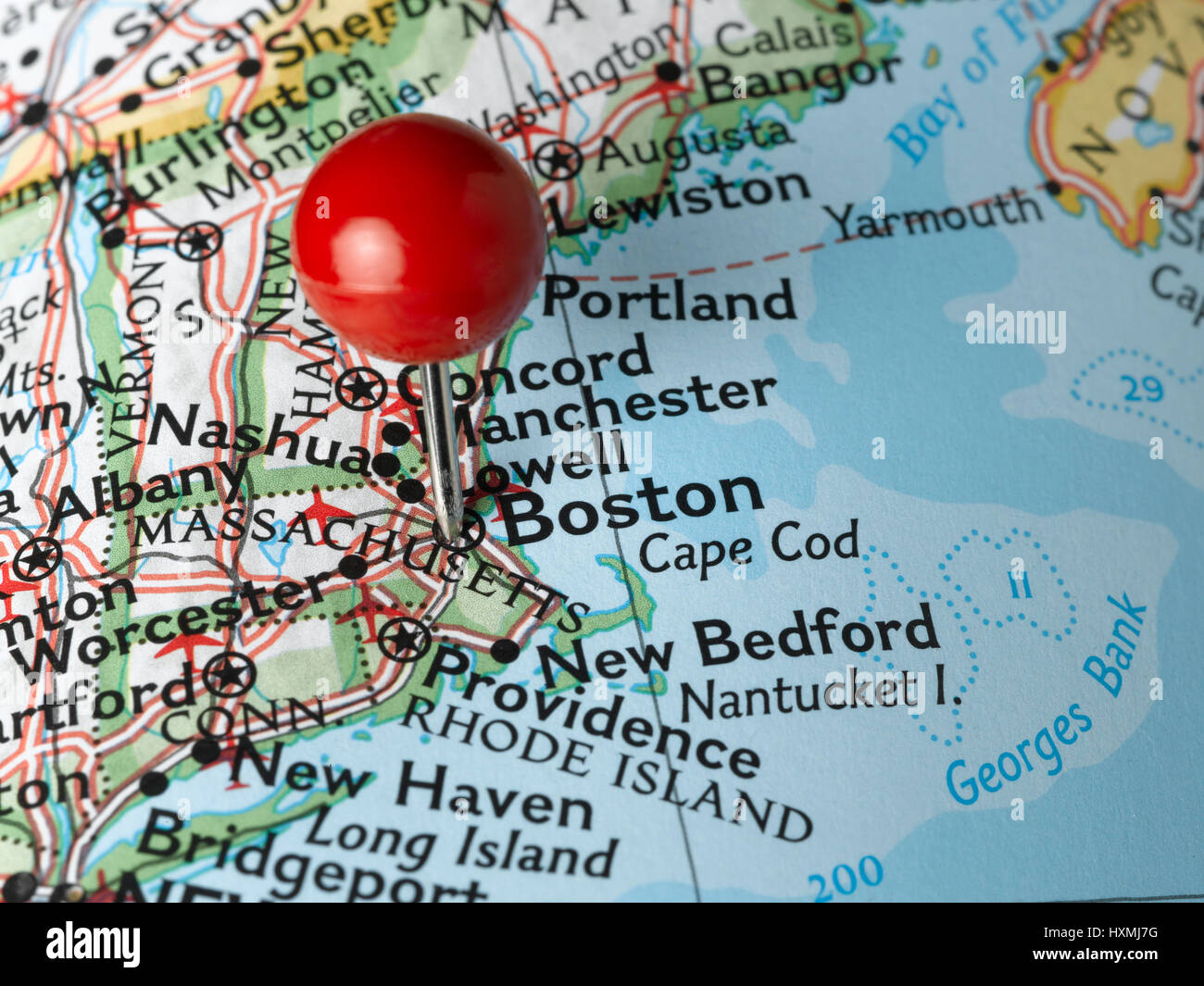 Boston map pins hi-res stock photography and images - Alamy
