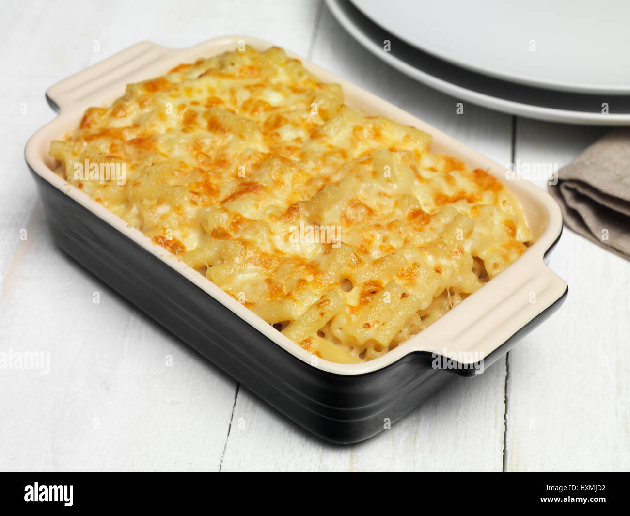 Cheese Pasta Bake Stock Photo - Alamy