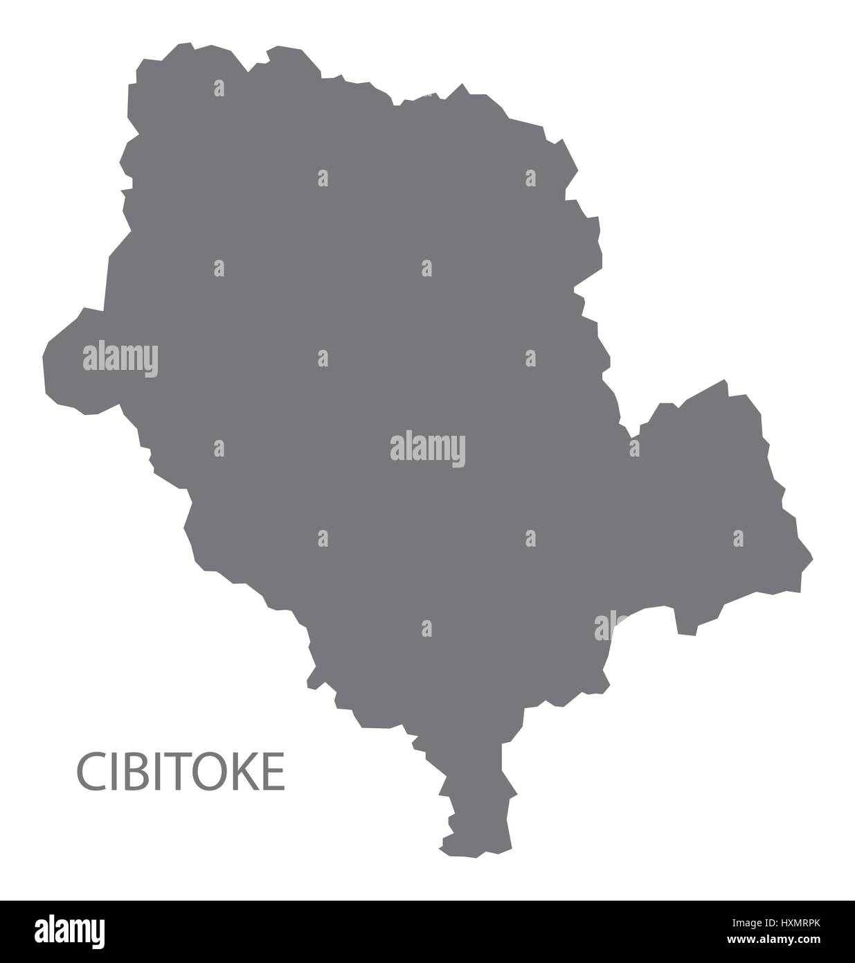 Cibitoke Burundi province map grey illustration silhouette Stock Vector ...
