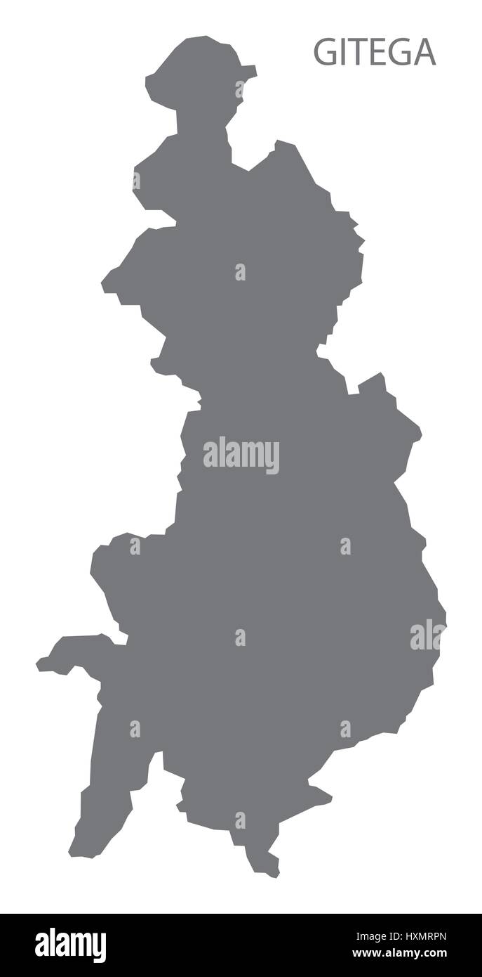 Gitega Burundi province map grey illustration silhouette Stock Vector ...