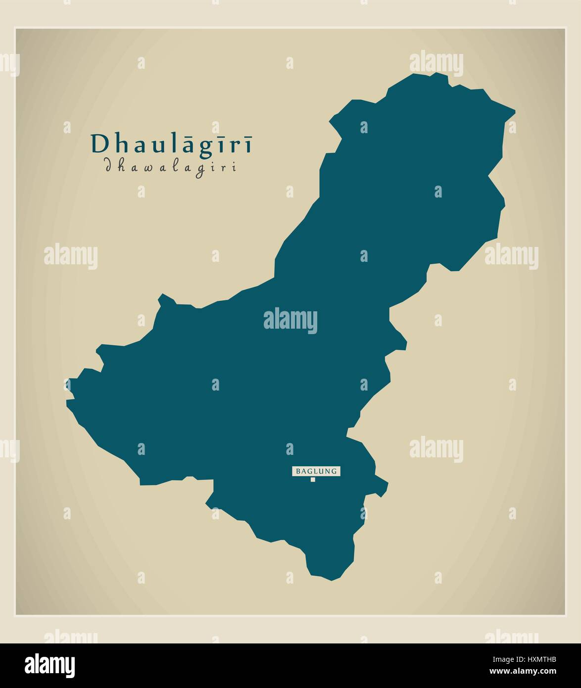 Modern Map - Dhawalagiri NP Stock Vector Image & Art - Alamy