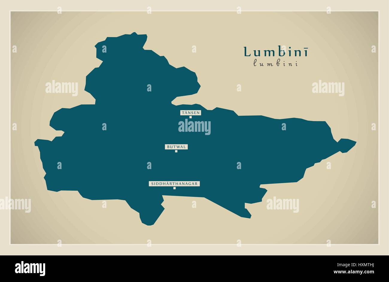 Modern Map - Lumbini NP Stock Vector Image & Art - Alamy