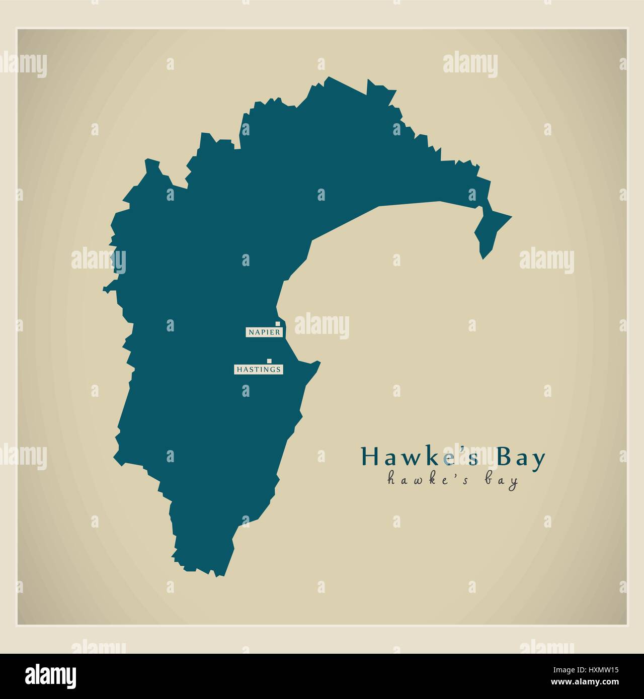 Modern Map - Hawke's Bay NZ Stock Vector Image & Art - Alamy