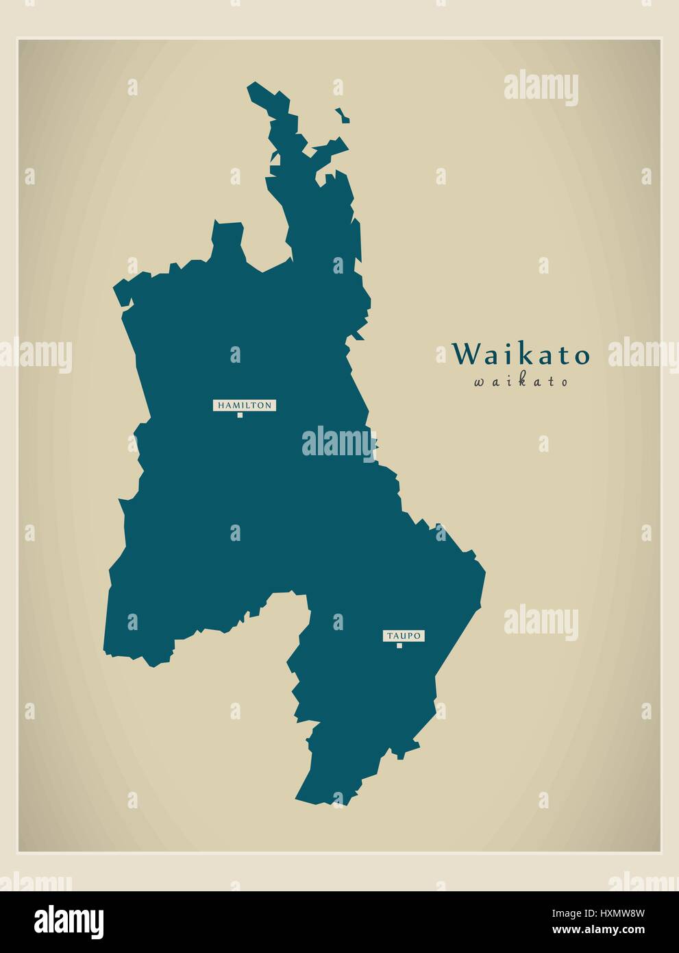 Modern Map - Waikato NZ Stock Vector Image & Art - Alamy