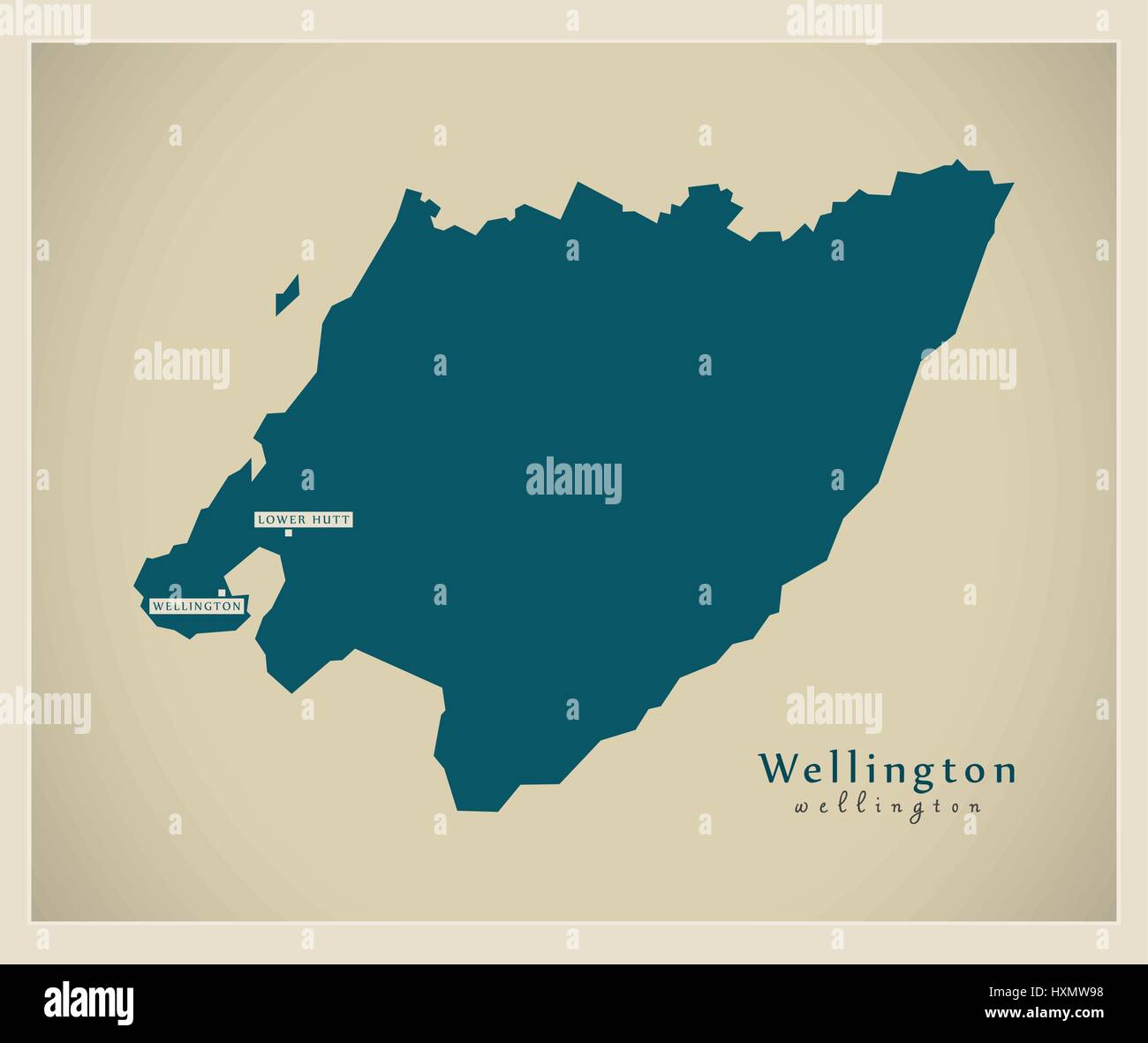 Wellington county map hi-res stock photography and images - Alamy