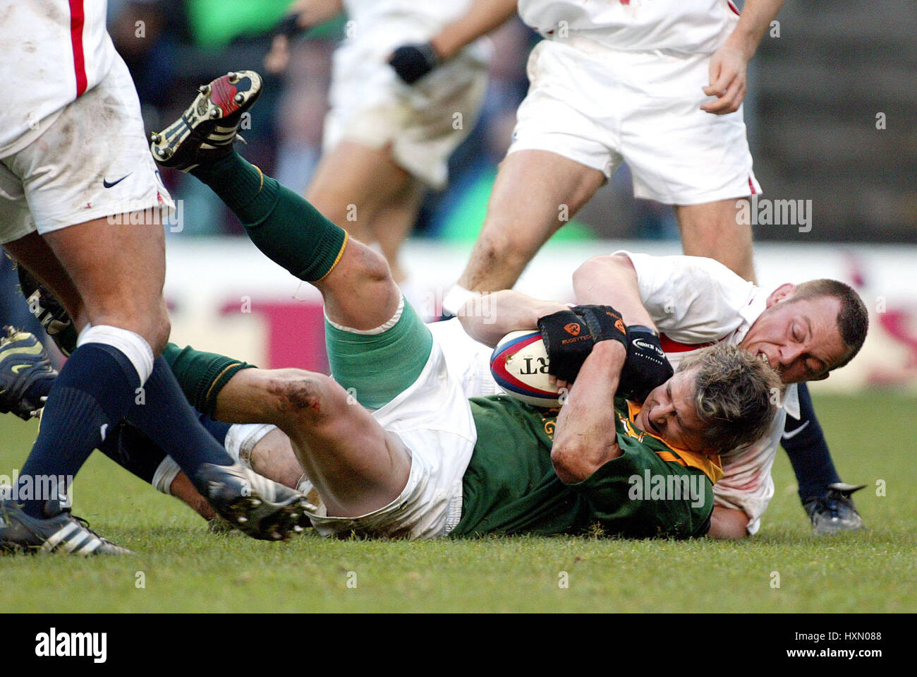 ROBBIE FLECK & STEVE THOMPSON ENGLAND V SOUTH AFRICA TWICKENHAM LONDON ...