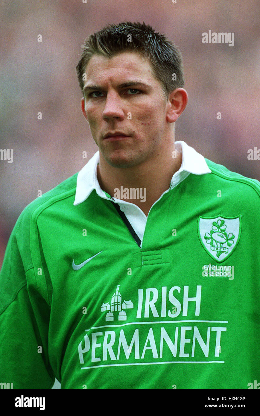 JUSTIN BISHOP IRELAND & LONDON IRISH RU 05 February 2000 Stock Photo ...