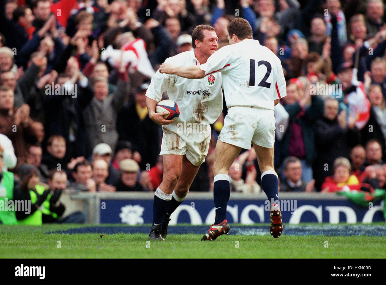 RICHARD HILL & MIKE CATT ENGLAND V WALES RU 04 March 2000 Stock Photo ...