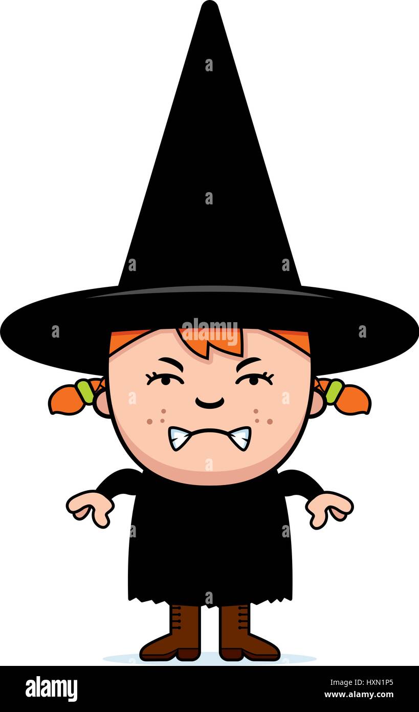 A cartoon illustration of a girl witch looking angry Stock Vector Image ...