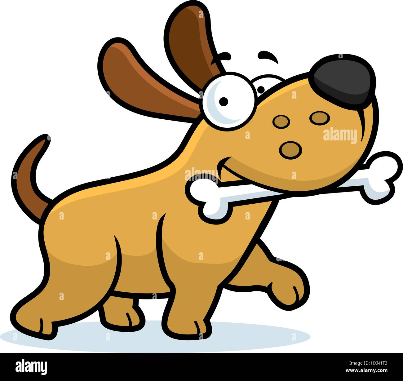 A cartoon illustration of a dog with a bone Stock Vector Image & Art ...