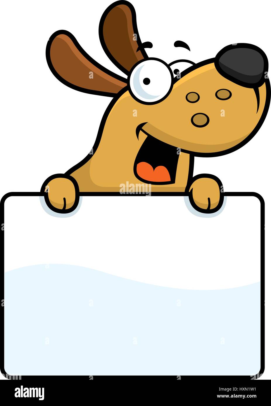 A cartoon illustration of a dog with a sign Stock Vector Image & Art ...
