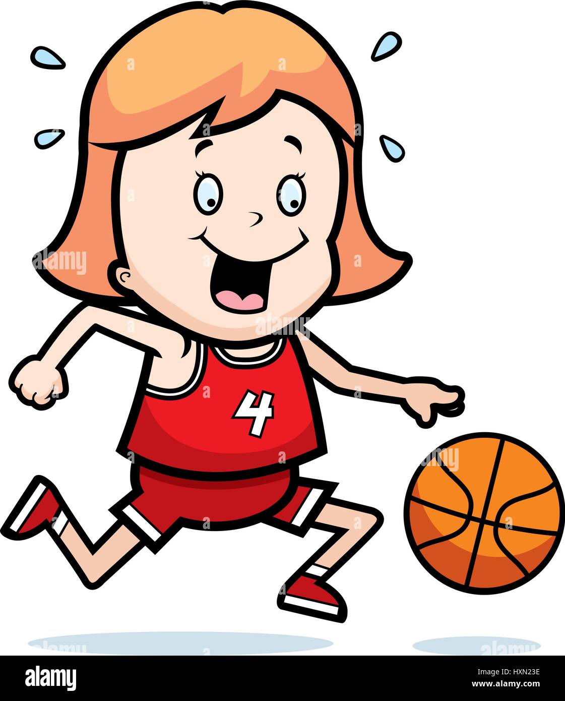 A cartoon illustration of a child playing basketball Stock Vector Image ...