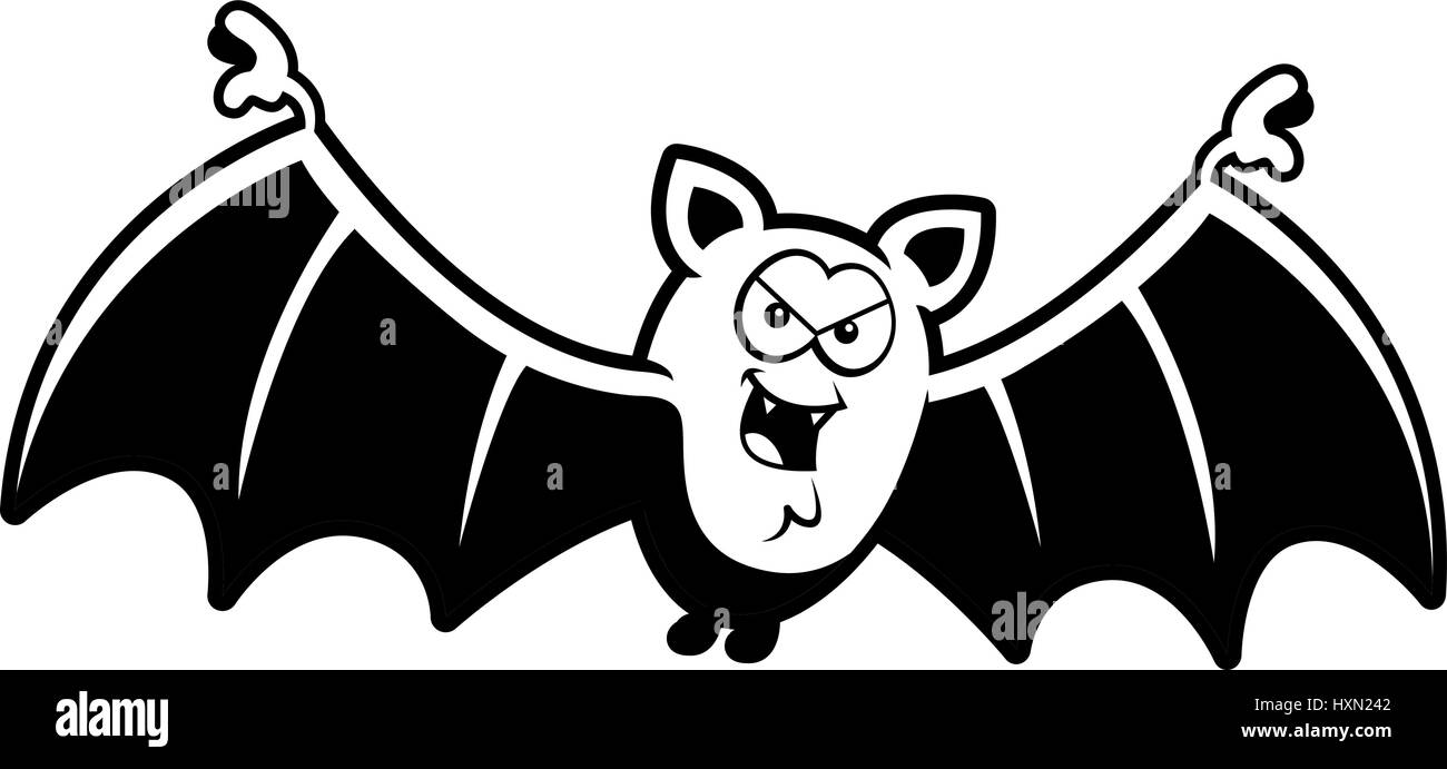 A cartoon illustration of a bat with a sinister grin Stock Vector Image ...
