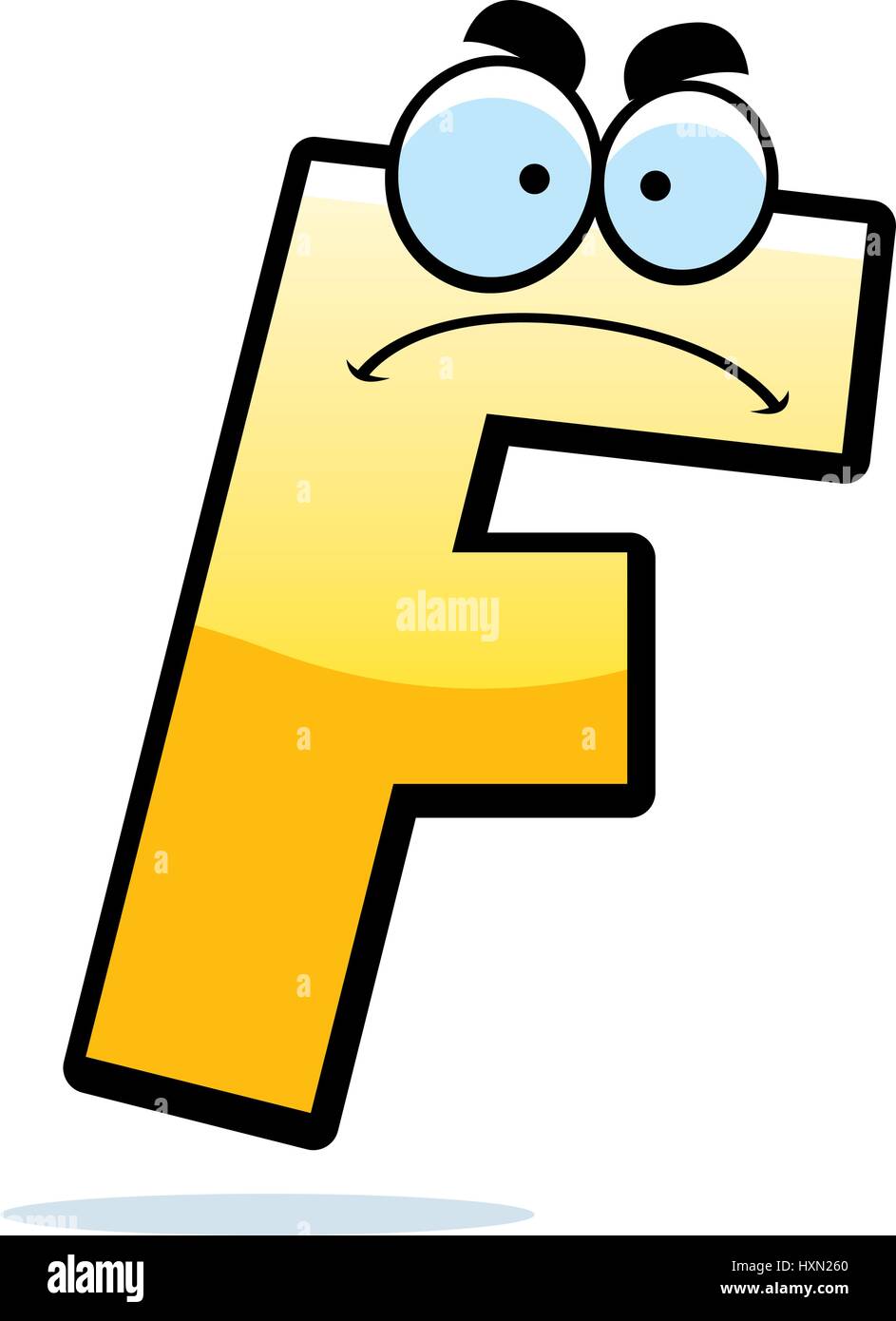 A cartoon illustration of a letter F with an angry expression Stock ...