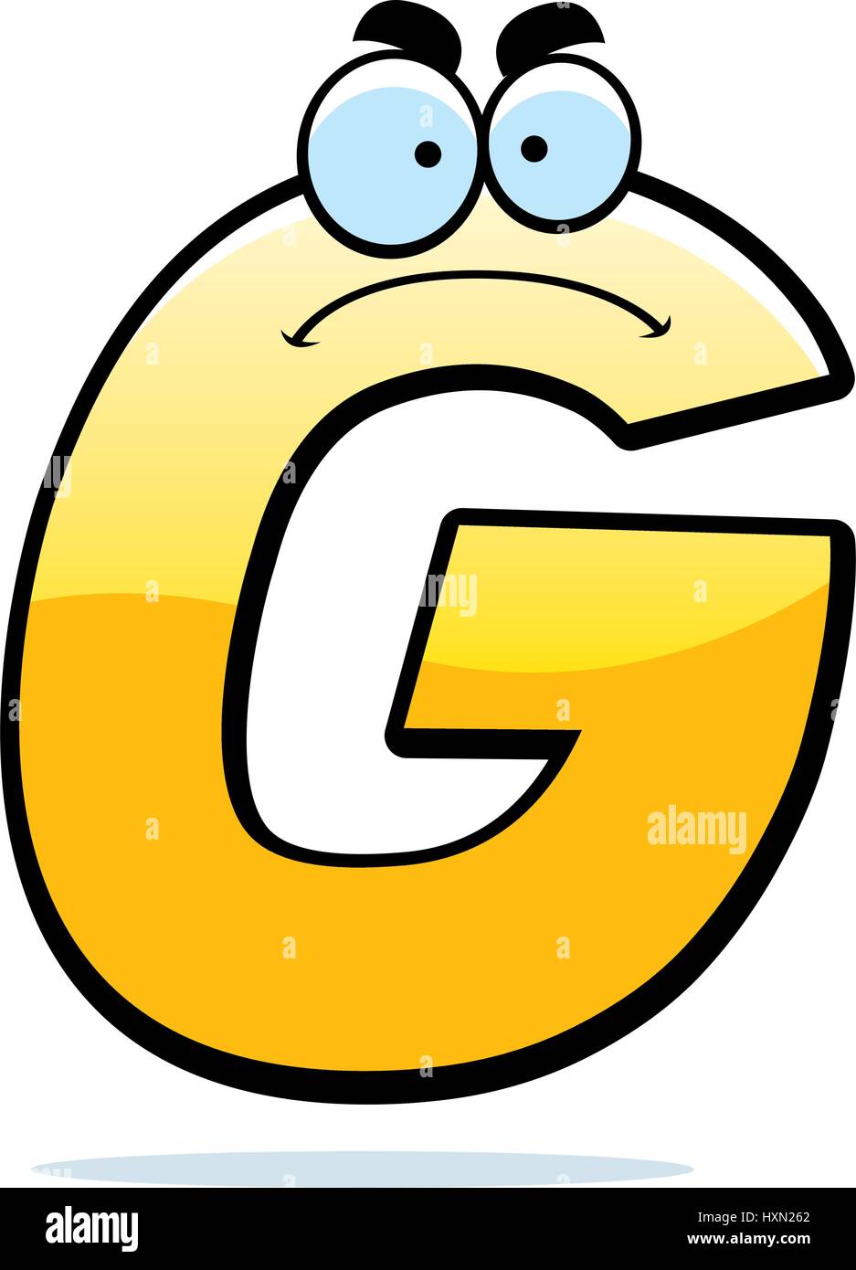A cartoon illustration of a letter G with an angry expression Stock ...