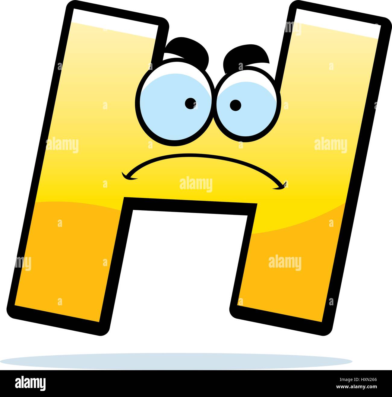 A cartoon illustration of a letter H with an angry expression Stock ...