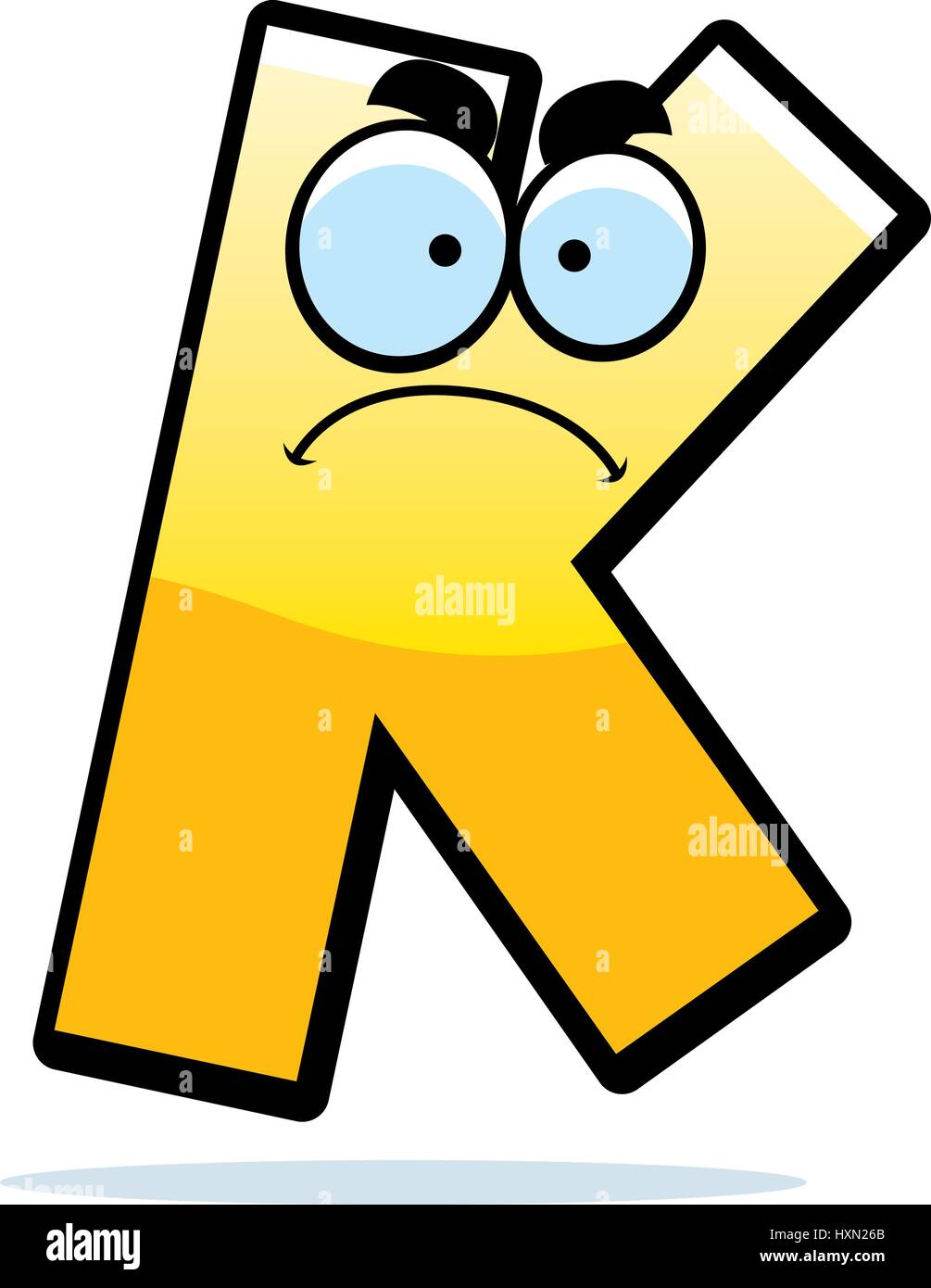 A cartoon illustration of a letter K with an angry expression Stock ...