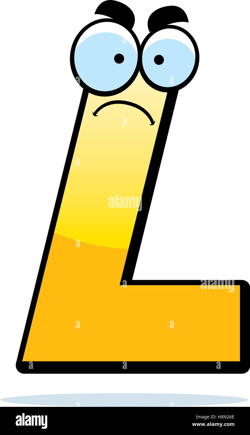 A cartoon illustration of a letter L with an angry expression Stock ...