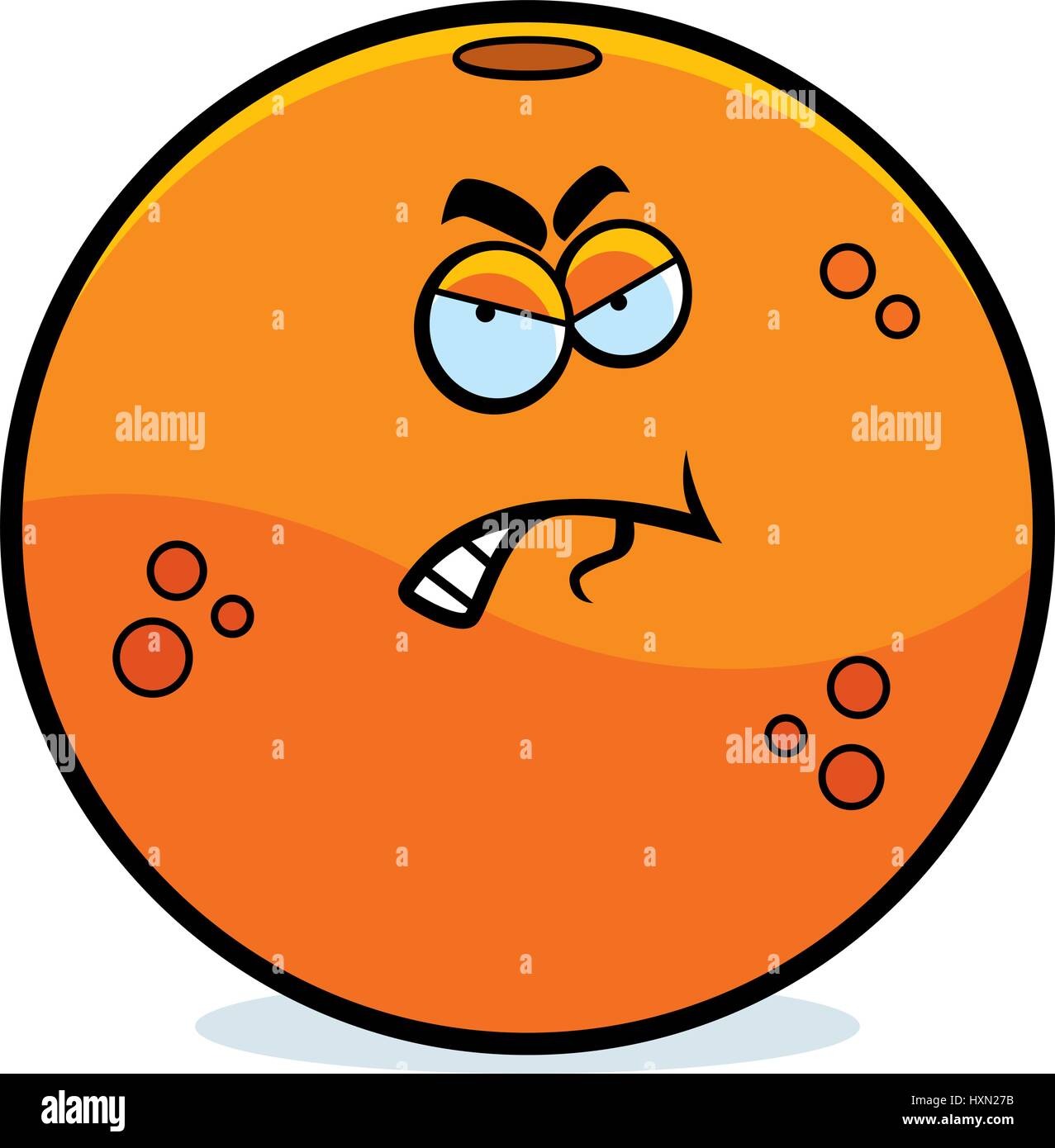 A cartoon illustration of an orange with an angry expression Stock ...