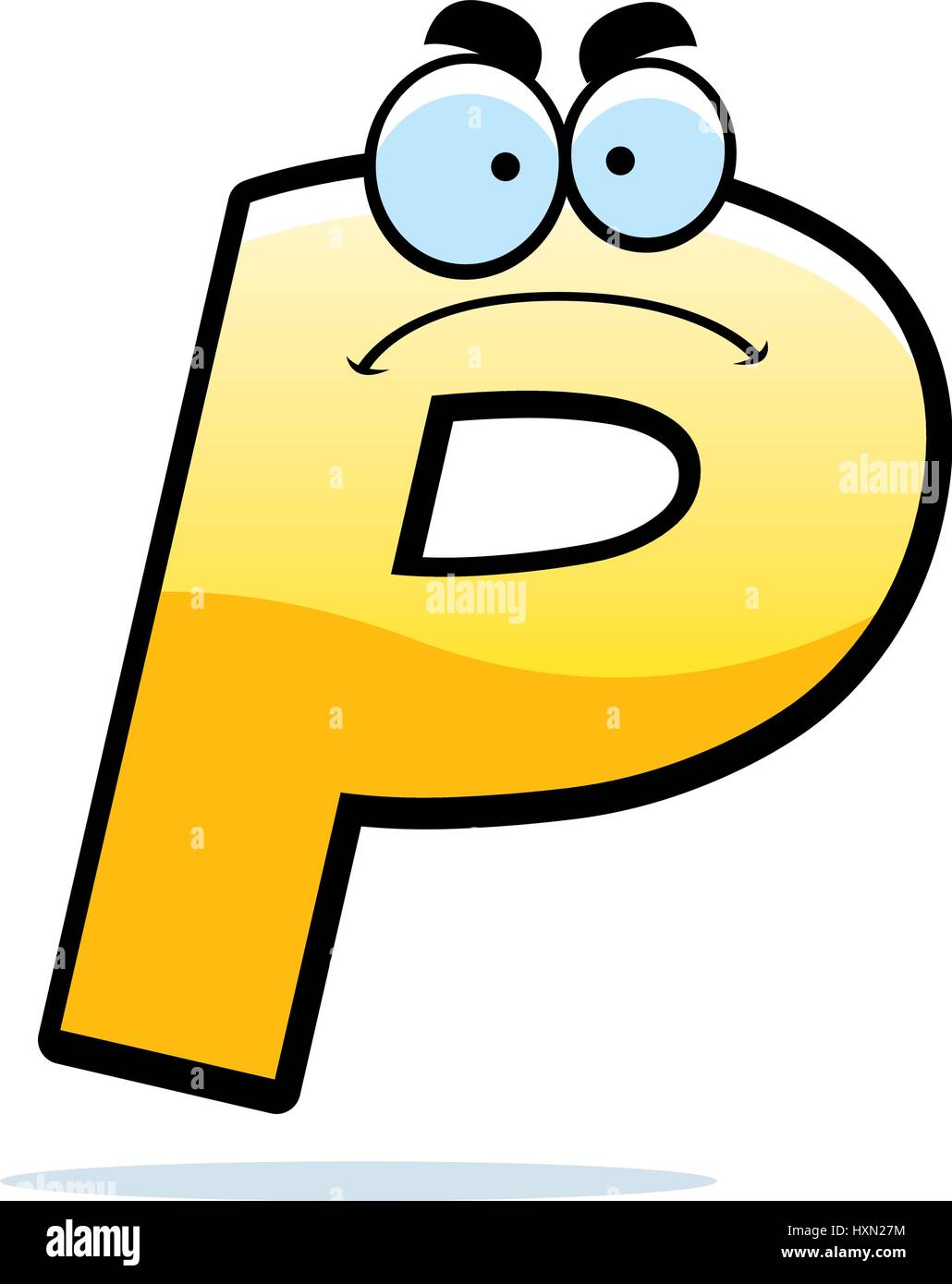A cartoon illustration of a letter P with an angry expression Stock ...