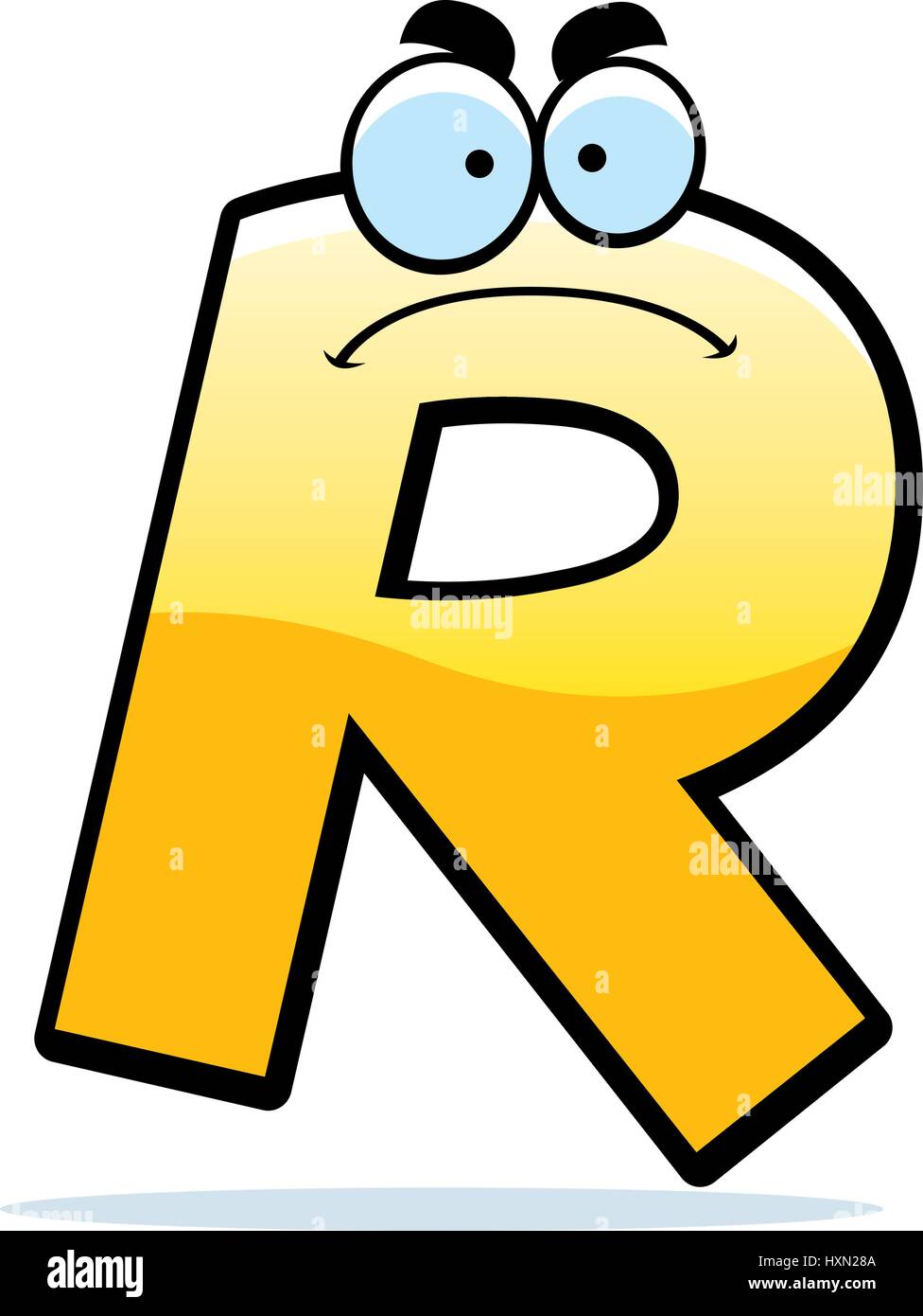 A cartoon illustration of a letter R with an angry expression Stock ...