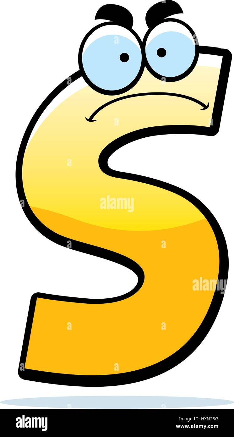 A cartoon illustration of a letter S with an angry expression Stock ...