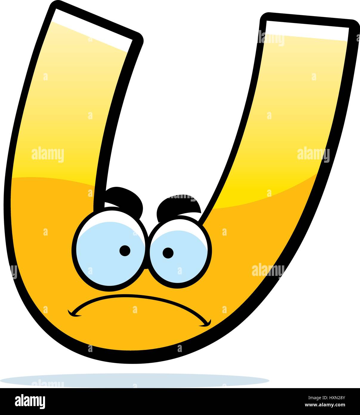 A cartoon illustration of a letter U with an angry expression Stock ...