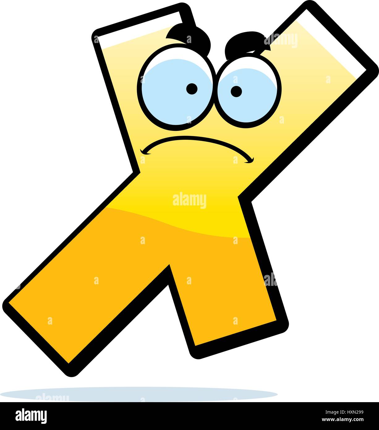 A cartoon illustration of a letter X with an angry expression Stock ...