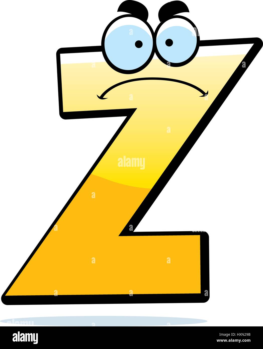 A cartoon illustration of a letter Z with an angry expression Stock ...