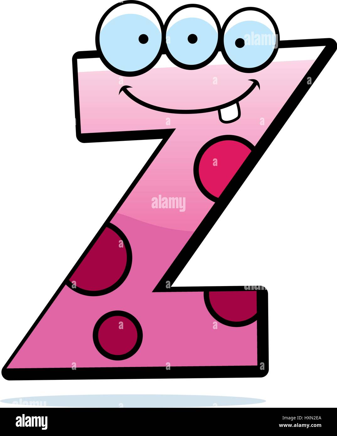 A cartoon illustration of a letter Z monster smiling and happy Stock ...