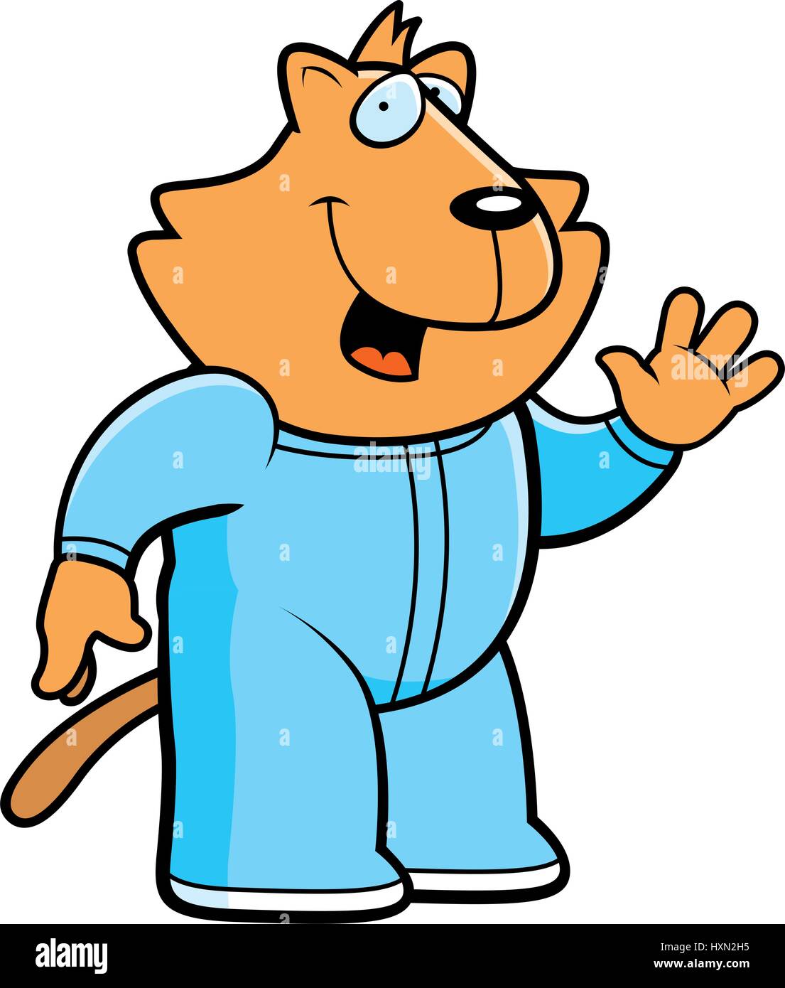 A cartoon illustration of a cat wearing pajamas Stock Vector Image ...