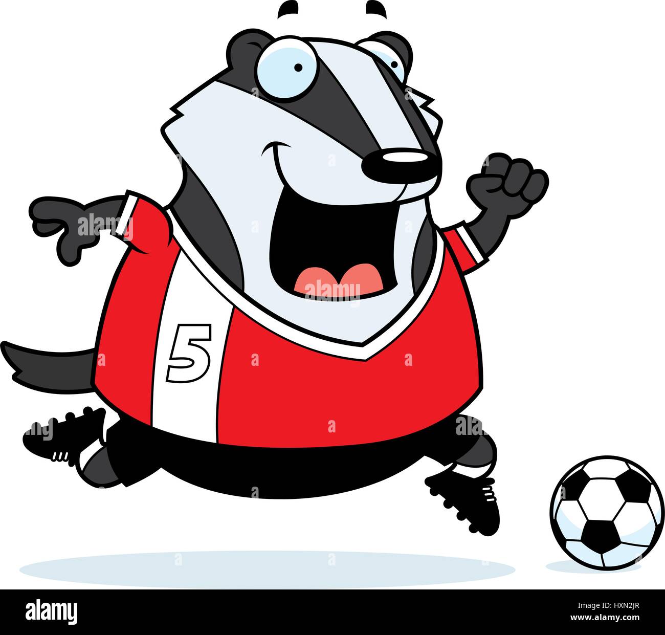 A cartoon illustration of a badger playing soccer Stock Vector Image ...