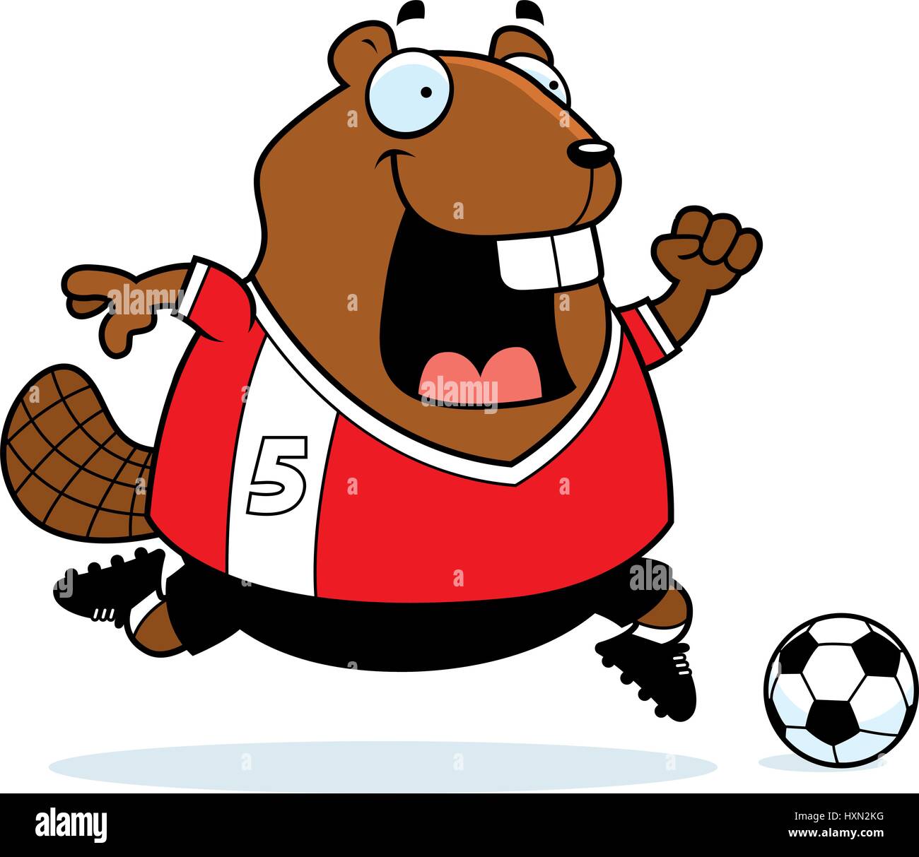 A cartoon illustration of a beaver playing soccer Stock Vector Image ...
