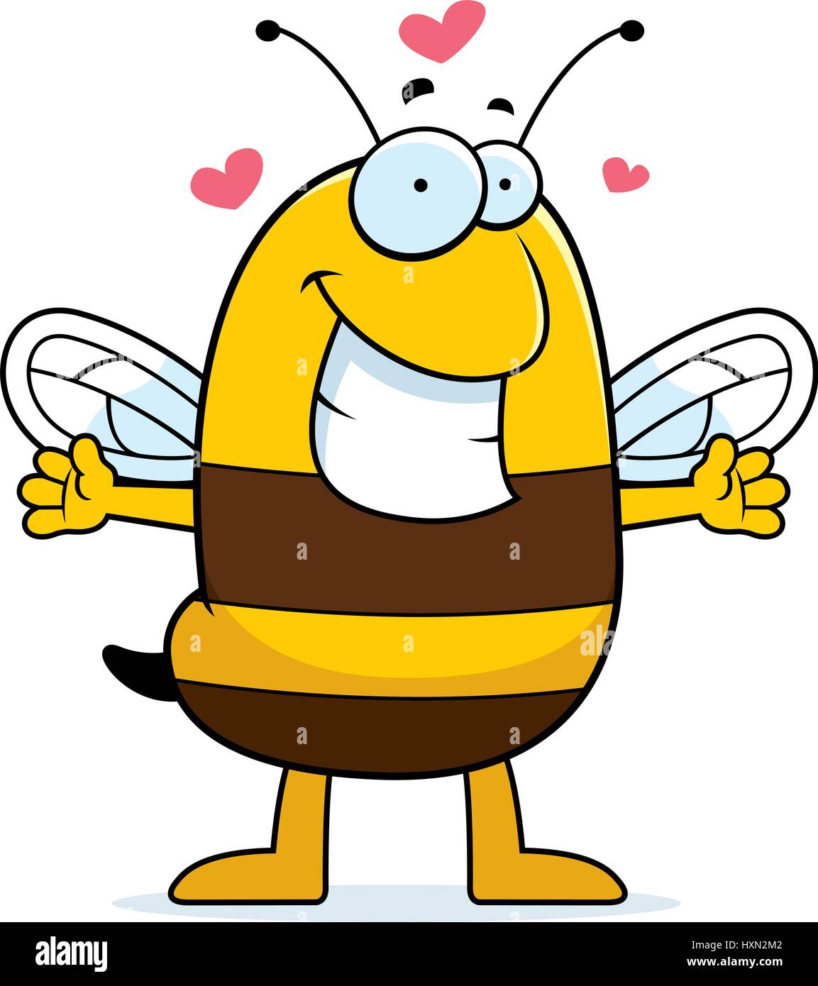 A cartoon illustration of a bee ready to give a hug Stock Vector Image ...