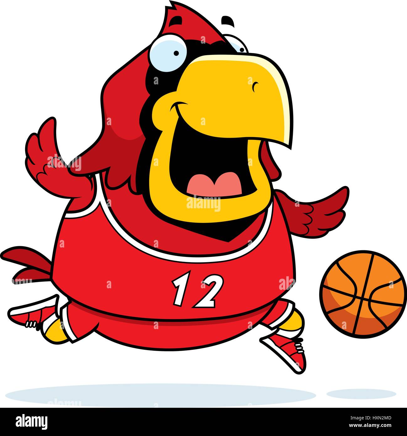 A cartoon illustration of a cardinal playing basketball Stock Vector ...
