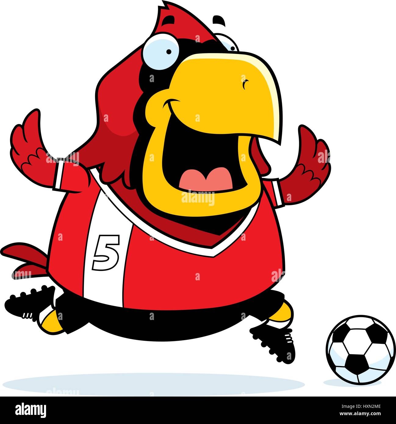 A cartoon illustration of a cardinal playing soccer Stock Vector Image ...