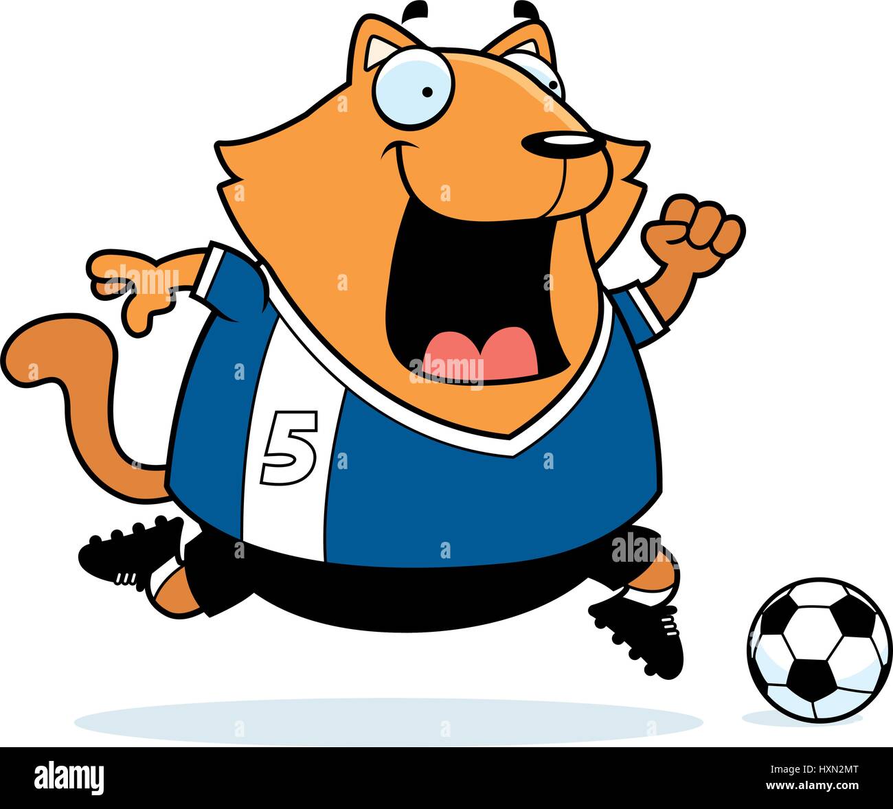 A cartoon illustration of a cat playing soccer Stock Vector Image & Art ...
