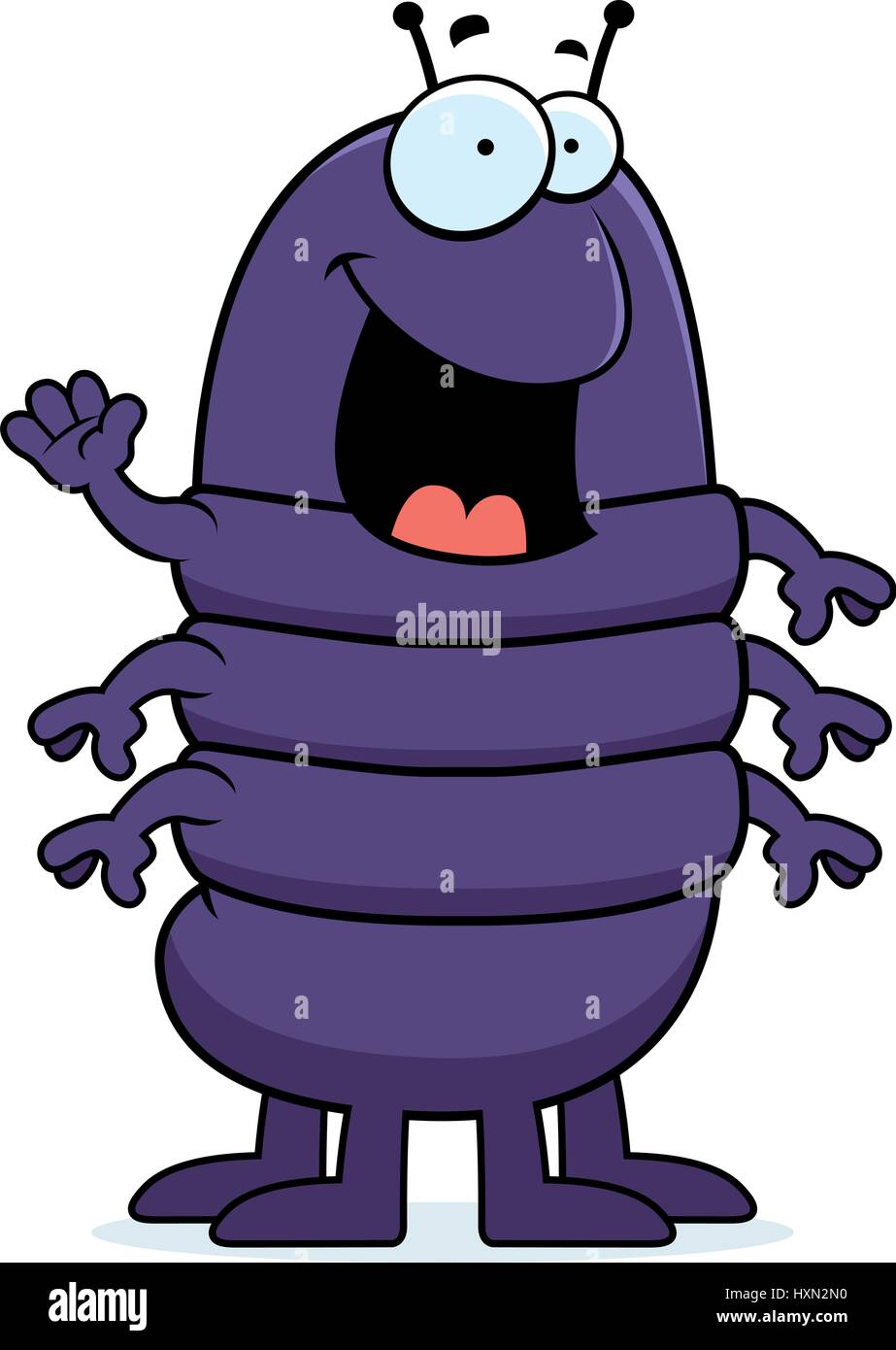 A cartoon illustration of a centipede smiling and waving Stock Vector ...