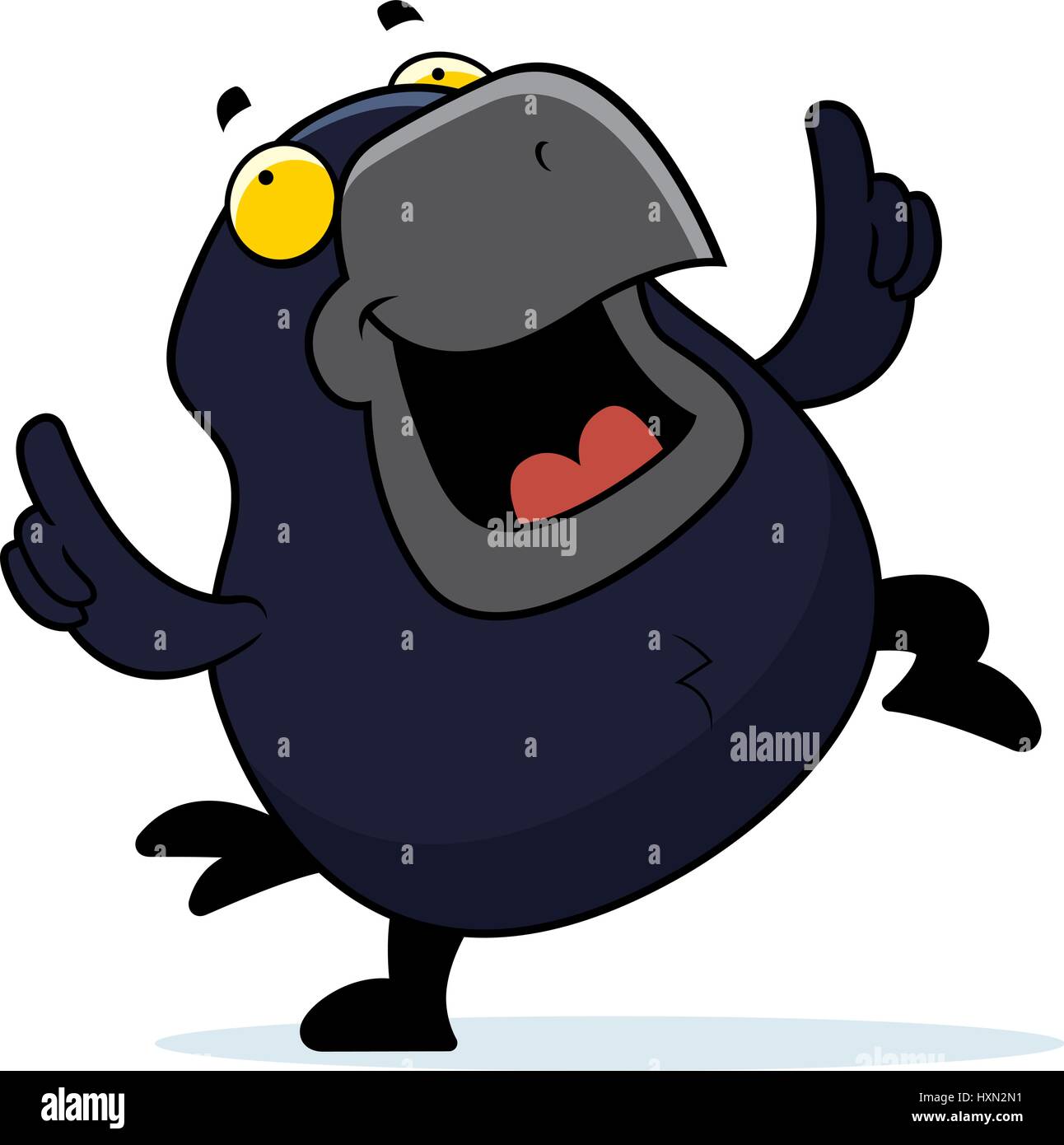A cartoon illustration of a crow dancing and smiling Stock Vector Image ...