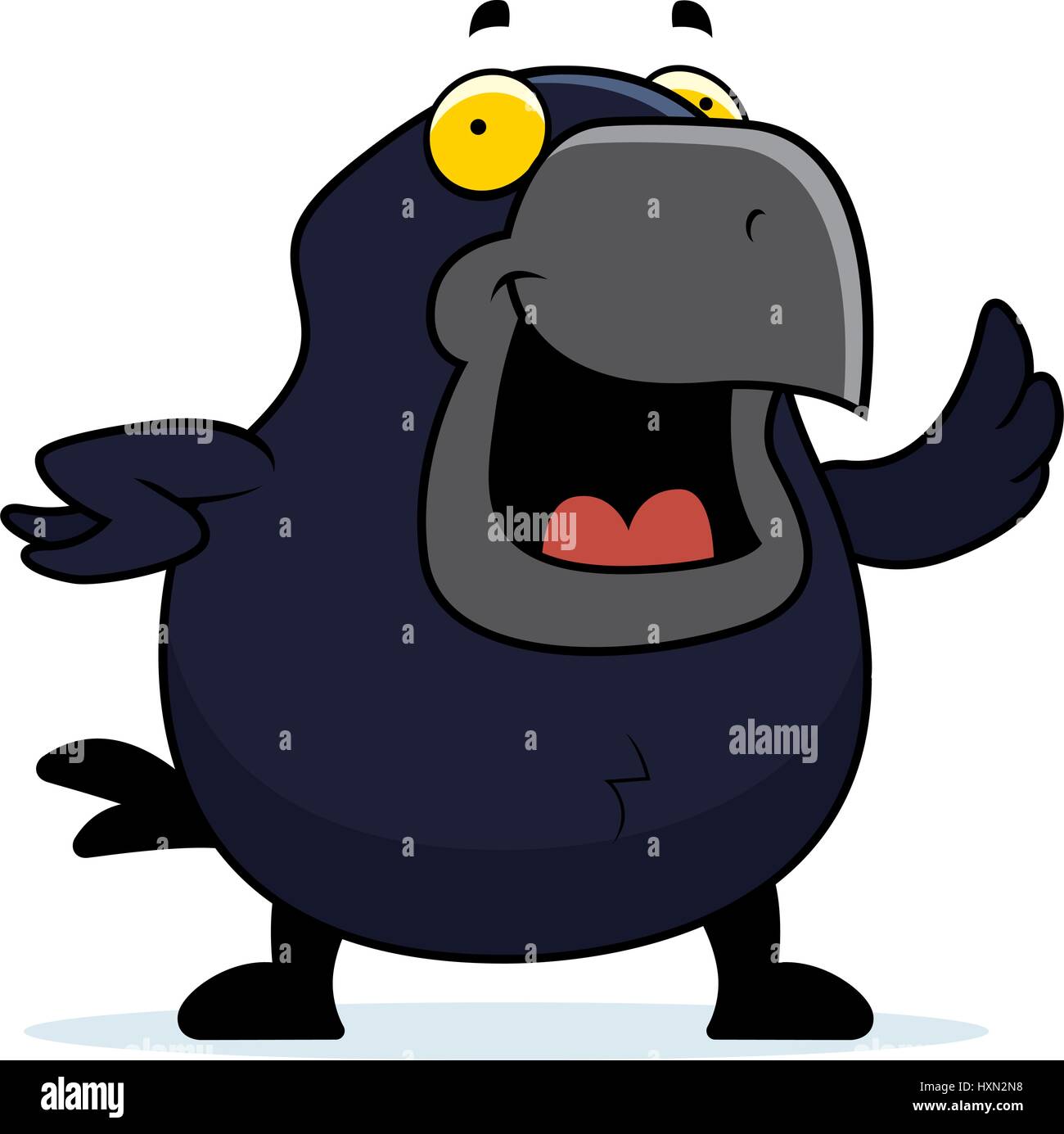 A cartoon illustration of a crow waving and smiling Stock Vector Image ...