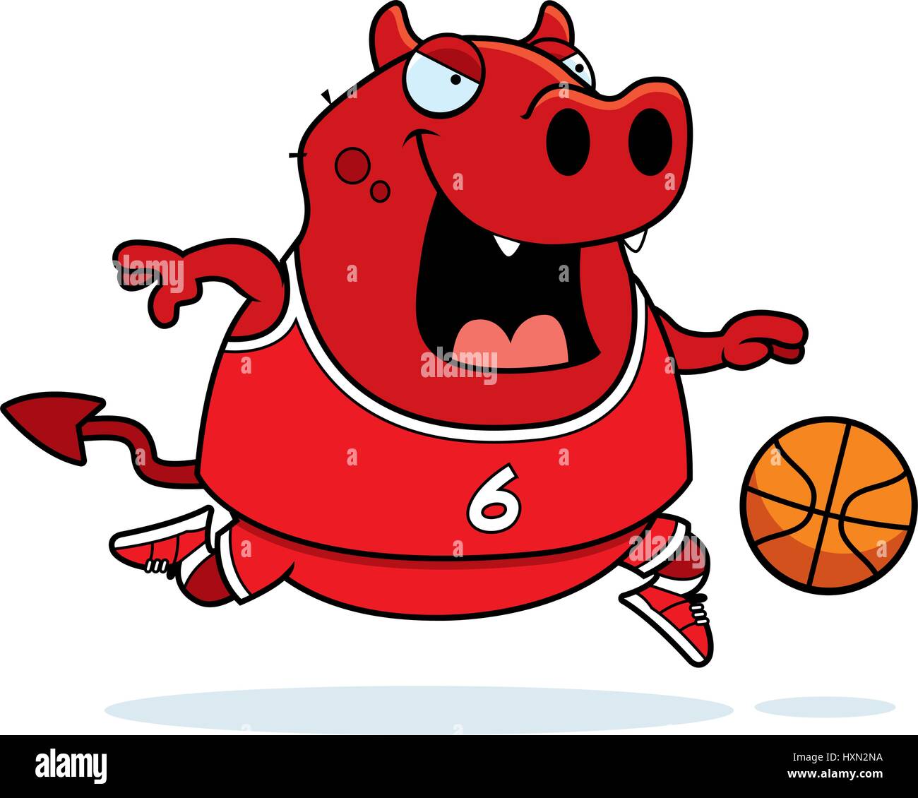 A cartoon illustration of a devil playing basketball Stock Vector Image ...