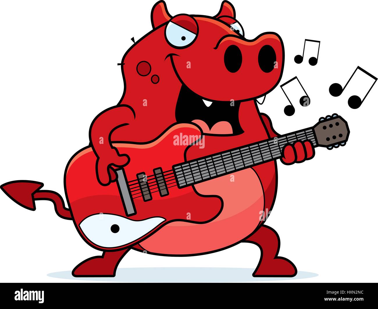 A cartoon illustration of a devil playing an electric guitar Stock Vector Image & Art - Alamy